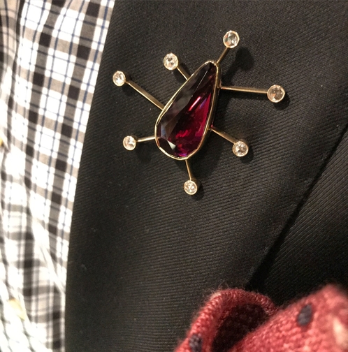 Garnet Man Brooch for January | Wendy Brandes Jewelry Blog